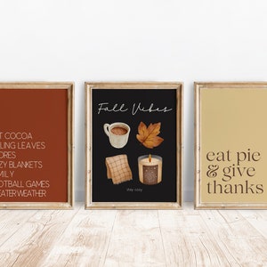 Thanksgiving Gallery Wall Set | Set of 25+ Art Prints | Fall Decoration ...