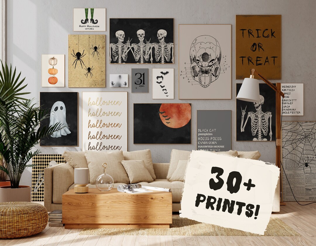 Halloween Gallery Wall Set 30 Halloween Art Prints Halloween Decoration ...