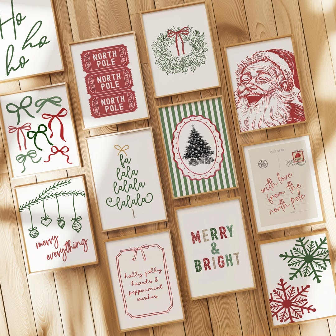 Trendy Christmas Prints | Printable Christmas Art | Preppy Christmas ...