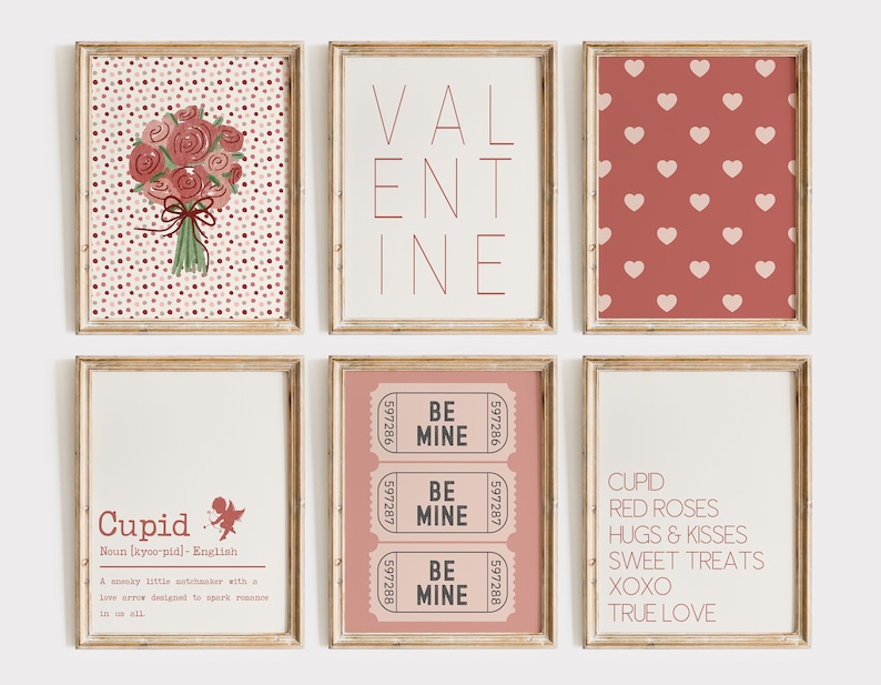 Valentines Printable Wall Art | Valentines Gallery Wall | Valentine ...