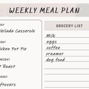 Digital Editable Printable Weekly Meal Planner - Etsy