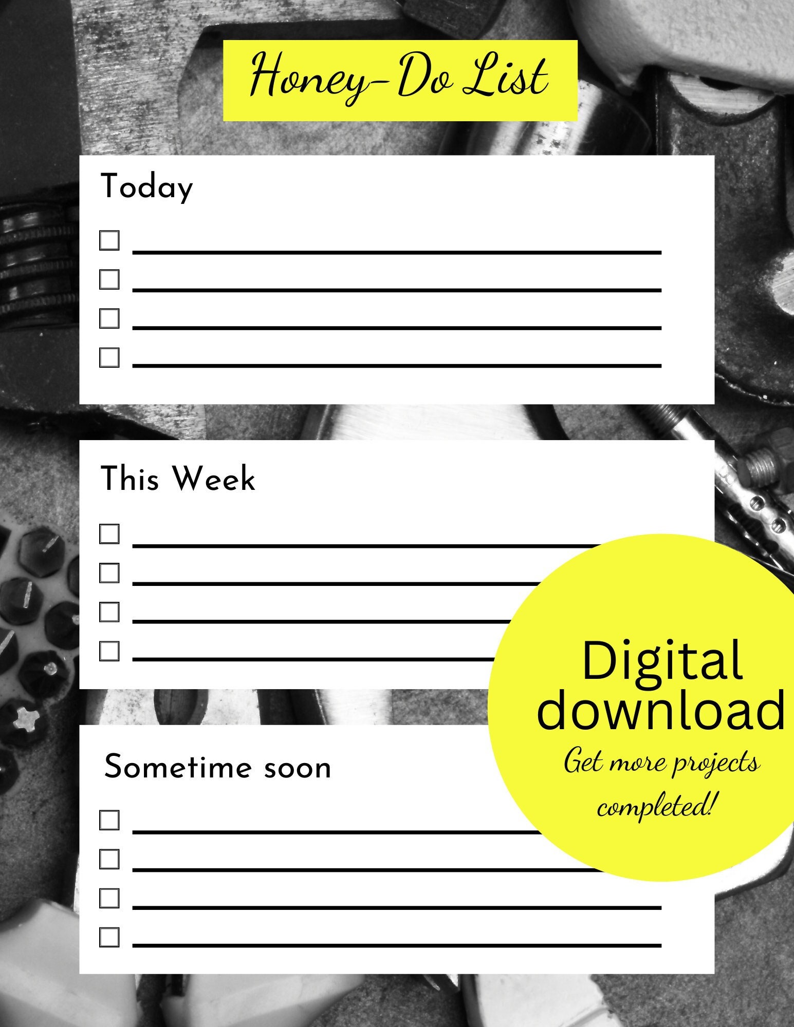 Honey-do List Digital and Printable - Etsy