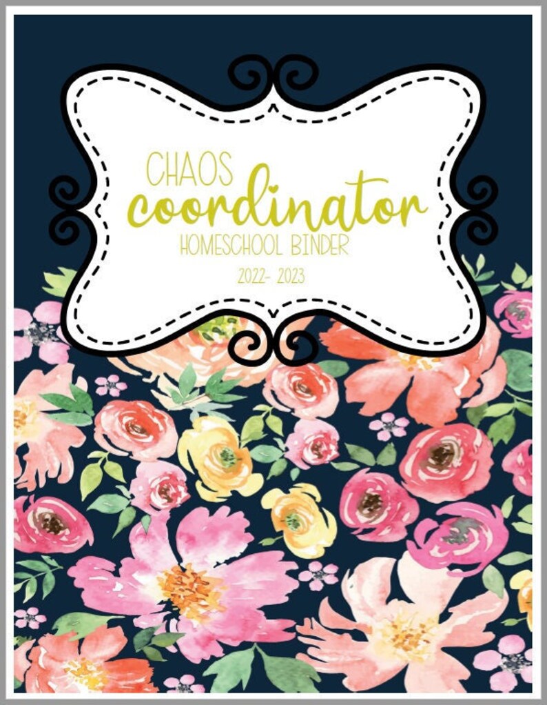 PRINTABLE Homeschool Binder Cover "chaos Coordinator" (2022-2023) - Etsy