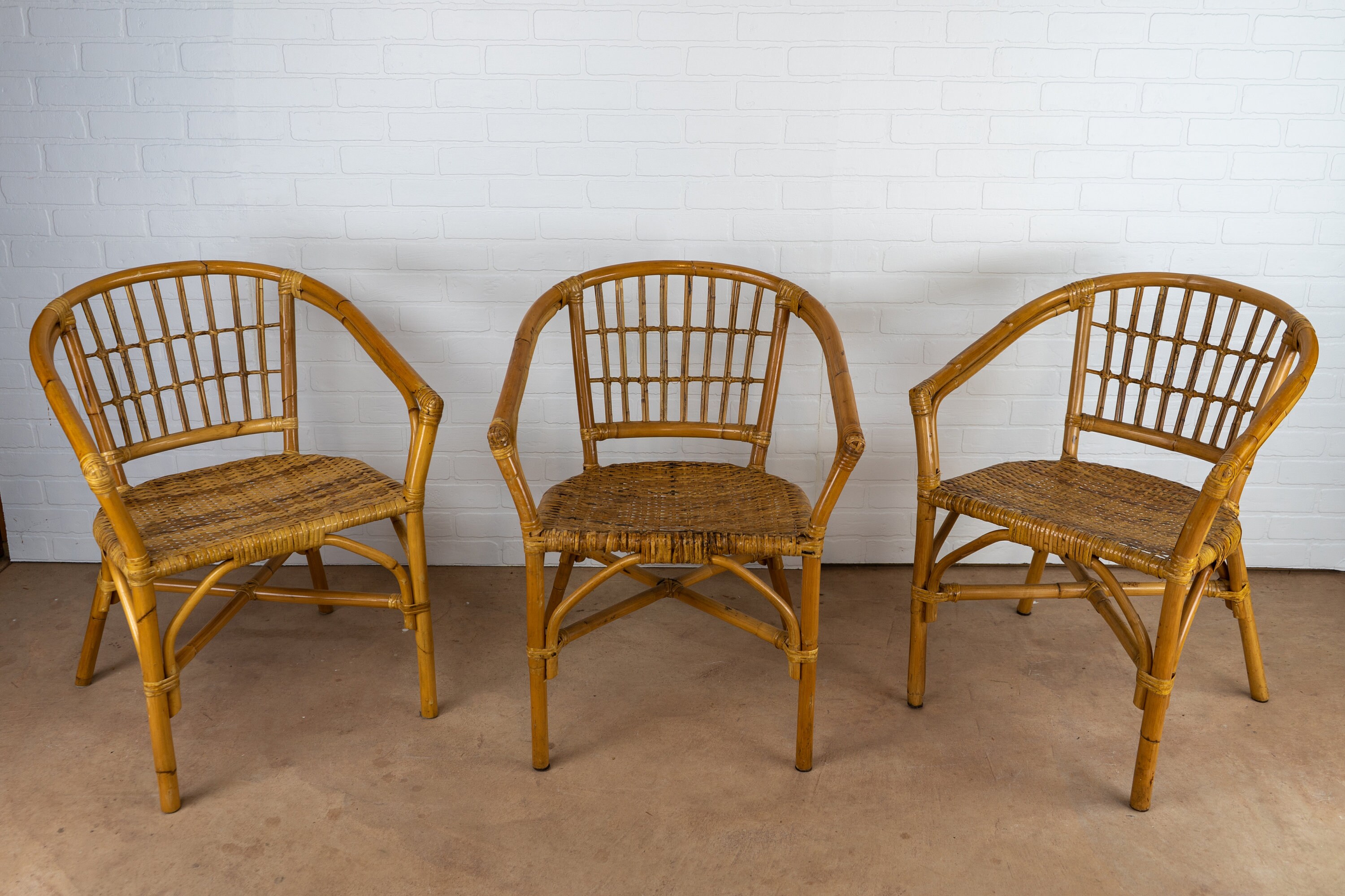 Boho Style Rattan Dining Set table 3 Chairs - Etsy