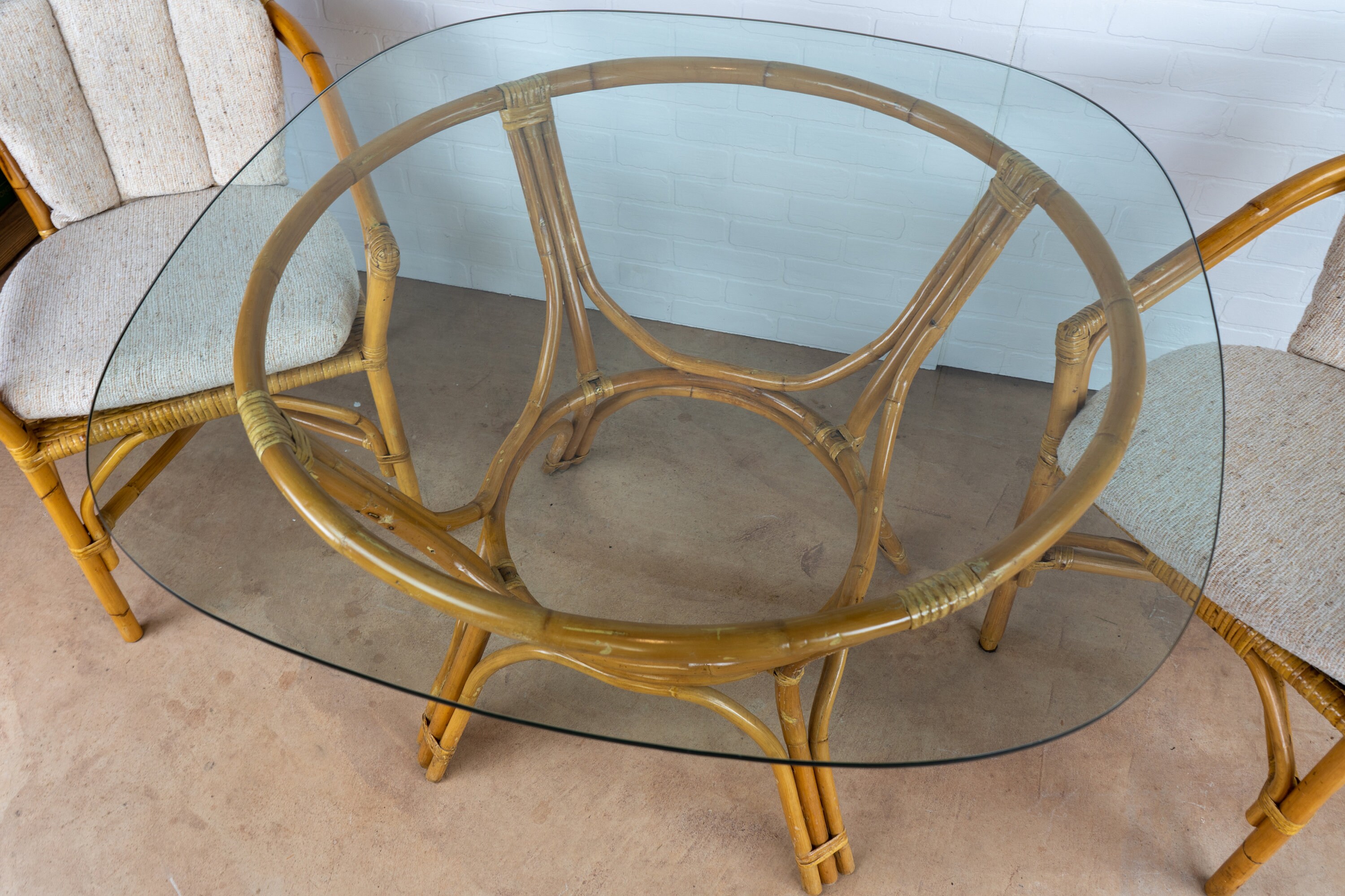 Boho Style Rattan Dining Set table 3 Chairs - Etsy