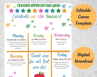 Teacher Appreciation Week Flyer Template EDITABLE Teacher Appreciation ...