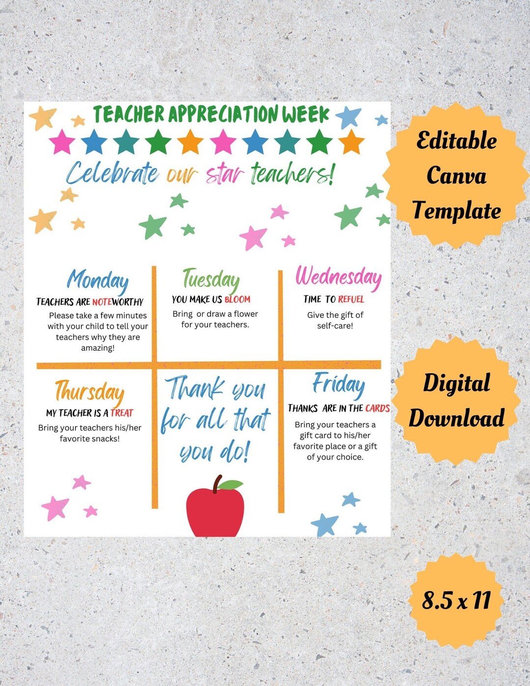 Editable Teacher Appreciation Flyer / Teacher Appreciation Week - Etsy