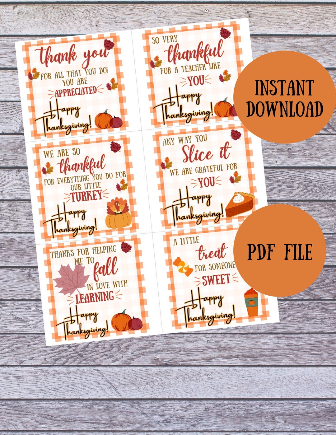 Thank You Gift Tag / Thanksgiving Gift Tags - Etsy