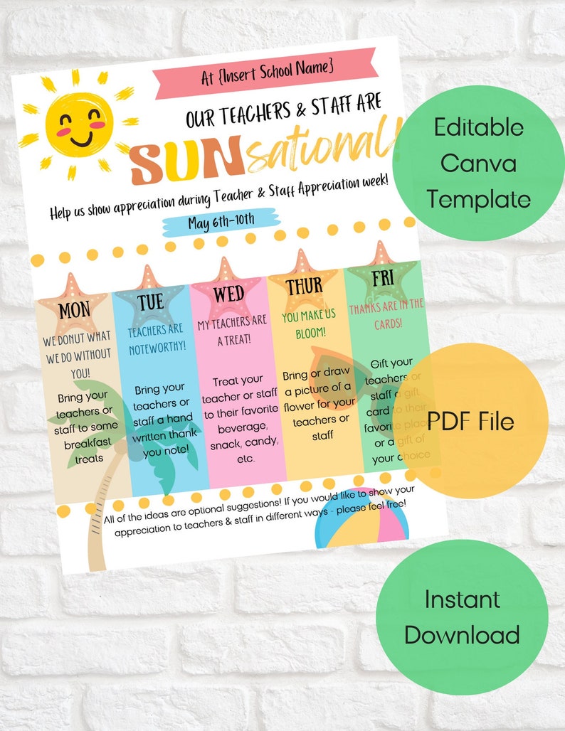 Editable Teacher Appreciation Week Flyer / Teacher Appreciation - Etsy