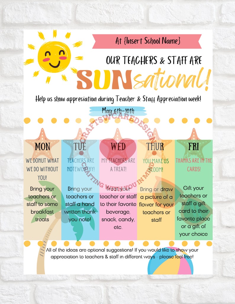 Editable Teacher Appreciation Week Flyer / Teacher Appreciation - Etsy