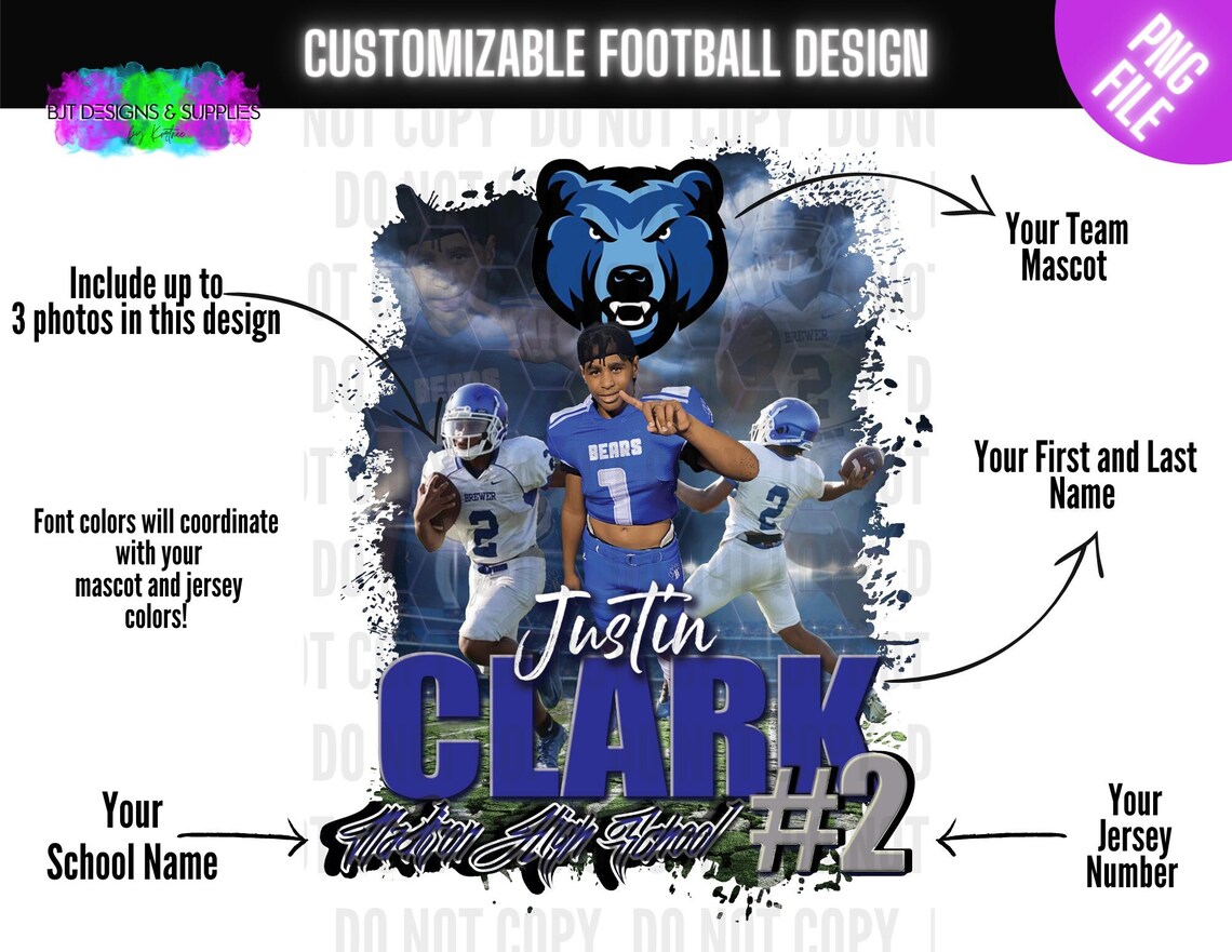 Custom Football Design, Custom Football PNG, Football Sublimation ...