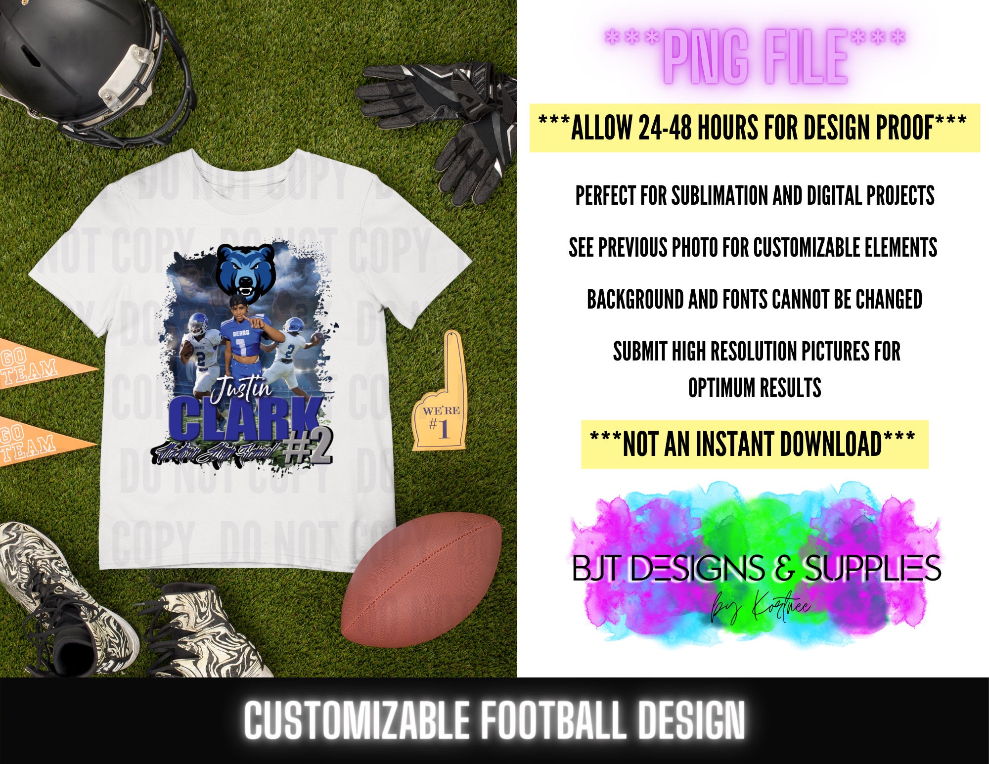 Custom Football Design, Custom Football PNG, Football Sublimation ...