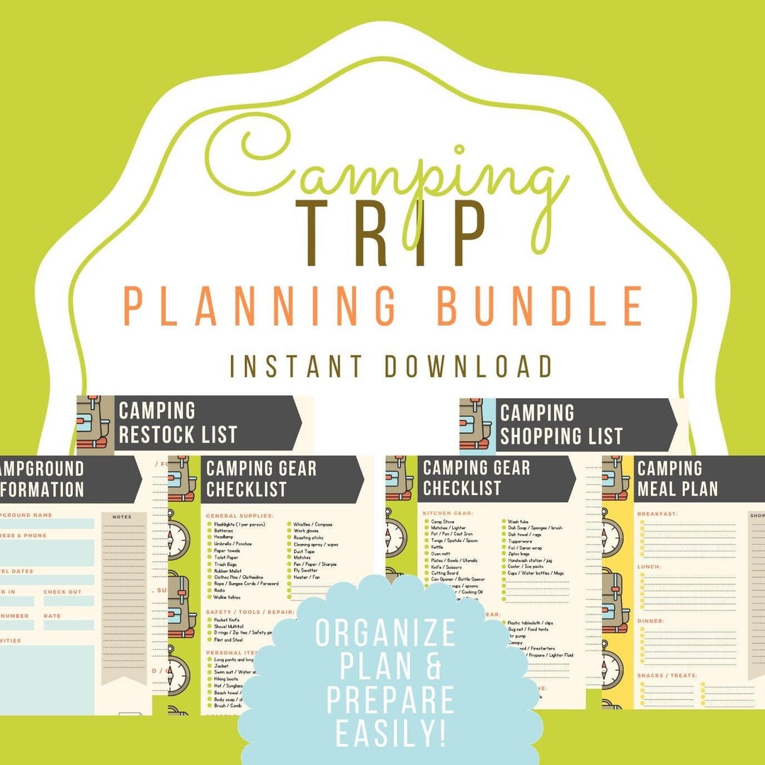 Camping Checklist & Planner | RV or Tent Trip Planning | Organize Your ...