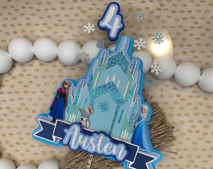 Frozen Inspired Cake Topper, Personalized Cake Topper, 3D Cake Topper ...