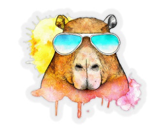 Capy Birthday Capybara Sticker Capybara Gift Cute Capybara - Etsy