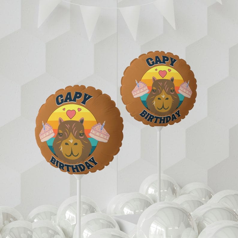 Capy Birthday, Capybara Balloon. Capybara Gift, Capycara, Balloon round ...