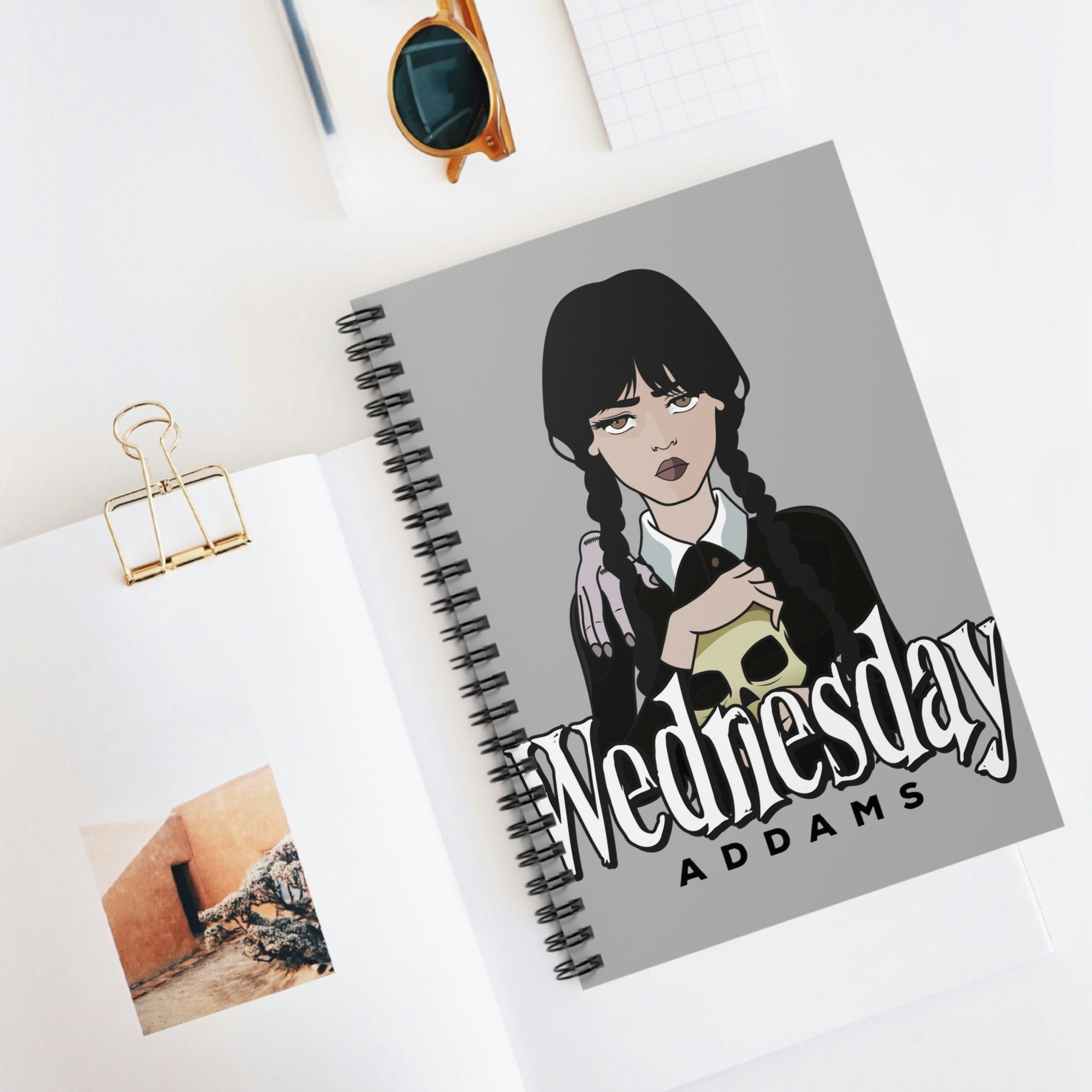 Wednesday Addams, Wednesday, Goth, Dark, Spiral Notebook, Ruled Line - Etsy