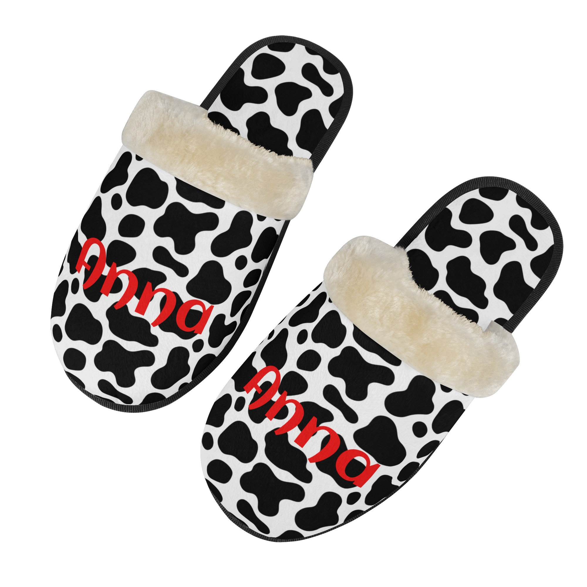 Personalized Cow Print Slippers Unisex Non Slip EVA Warm - Etsy