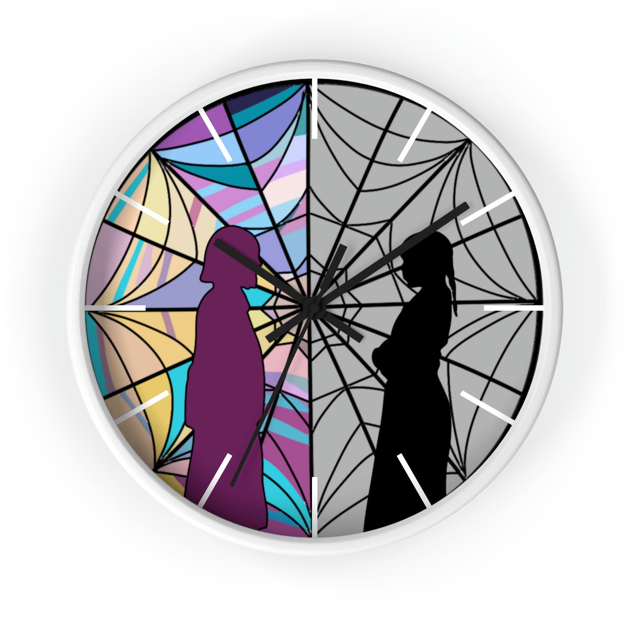 Wednesday Addams, Wednesday Addams Stained Glass, Wall clock sold by ...