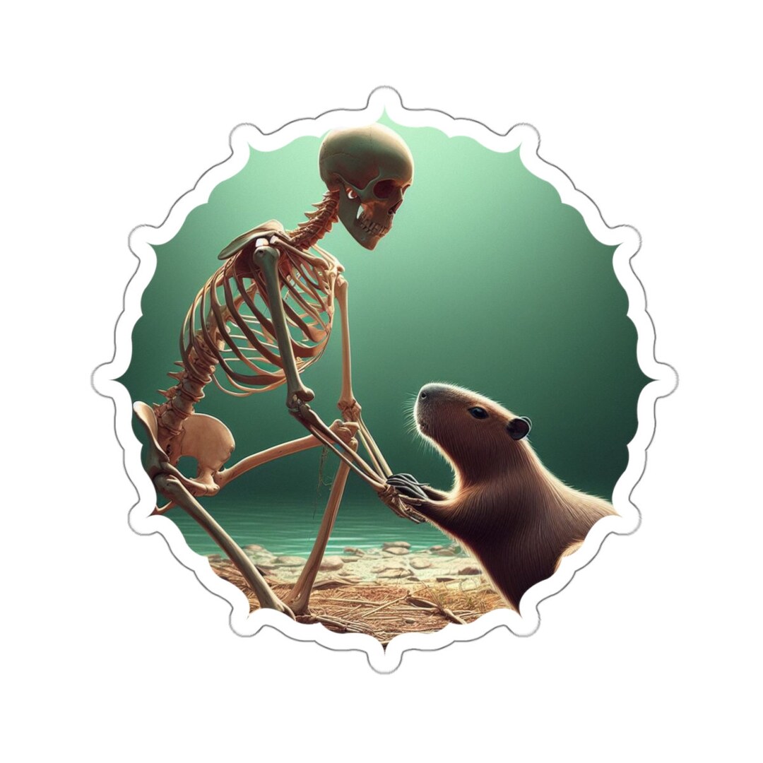 Capybara Sticker Skeleton and Capybara Kiss-cut Stickers - Etsy