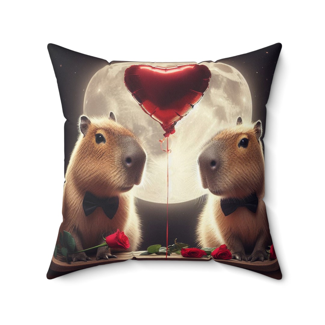 Capybara Pillow Capybara Valentines Day Gift Cute Capybara Gift Cute ...