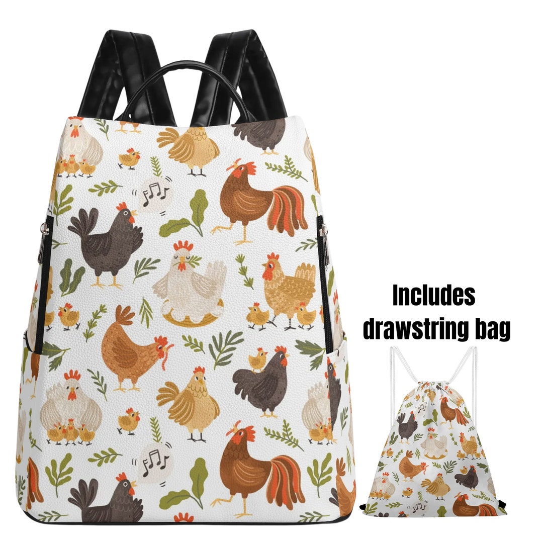 Chicken Backpack Chicken Pattern Backpack Chicken Vacation Backpack ...