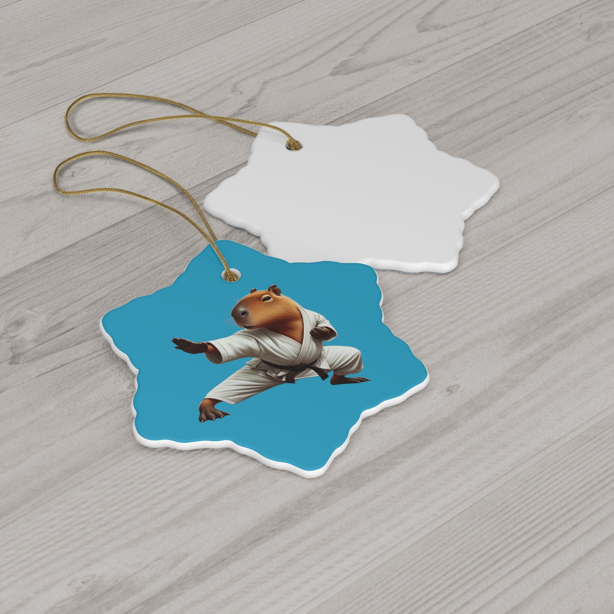 Karate Ornament, Karate Gift, Capybara, Ceramic Ornament, 4 Shapes - Etsy