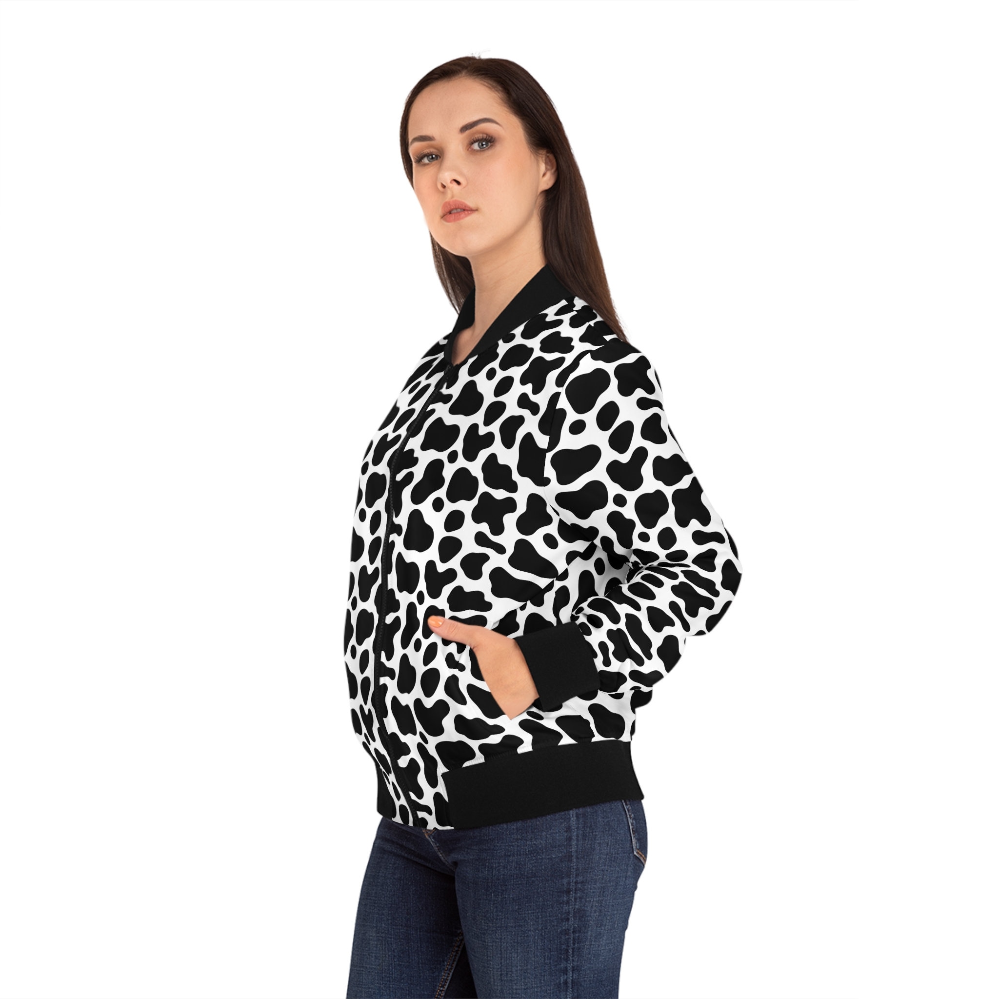 Cow Print Jacket Cow Pattern Cow Women's Bomber Jacket - Etsy
