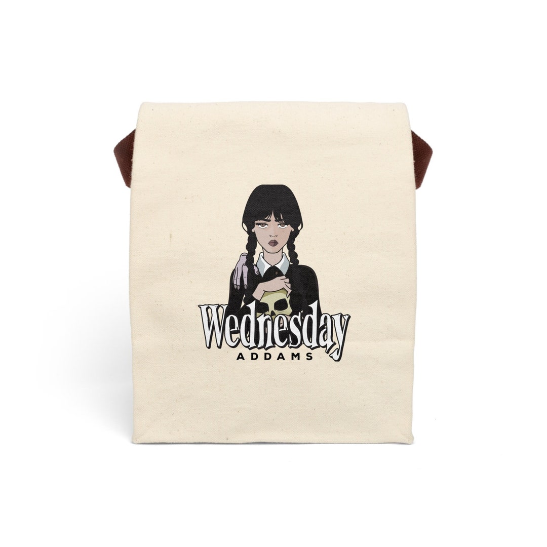 Wednesday Addams, Addams Family, Wednesday Canvas Lunch Bag With Strap ...