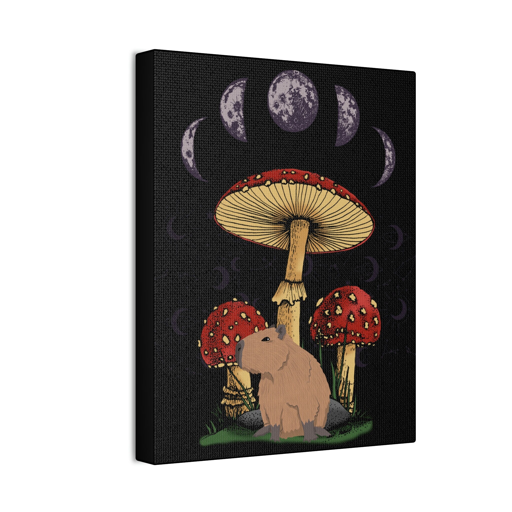 Capybara Canvas Stretched, Capybara Art, Capybara Gift, Capybara, Moon ...