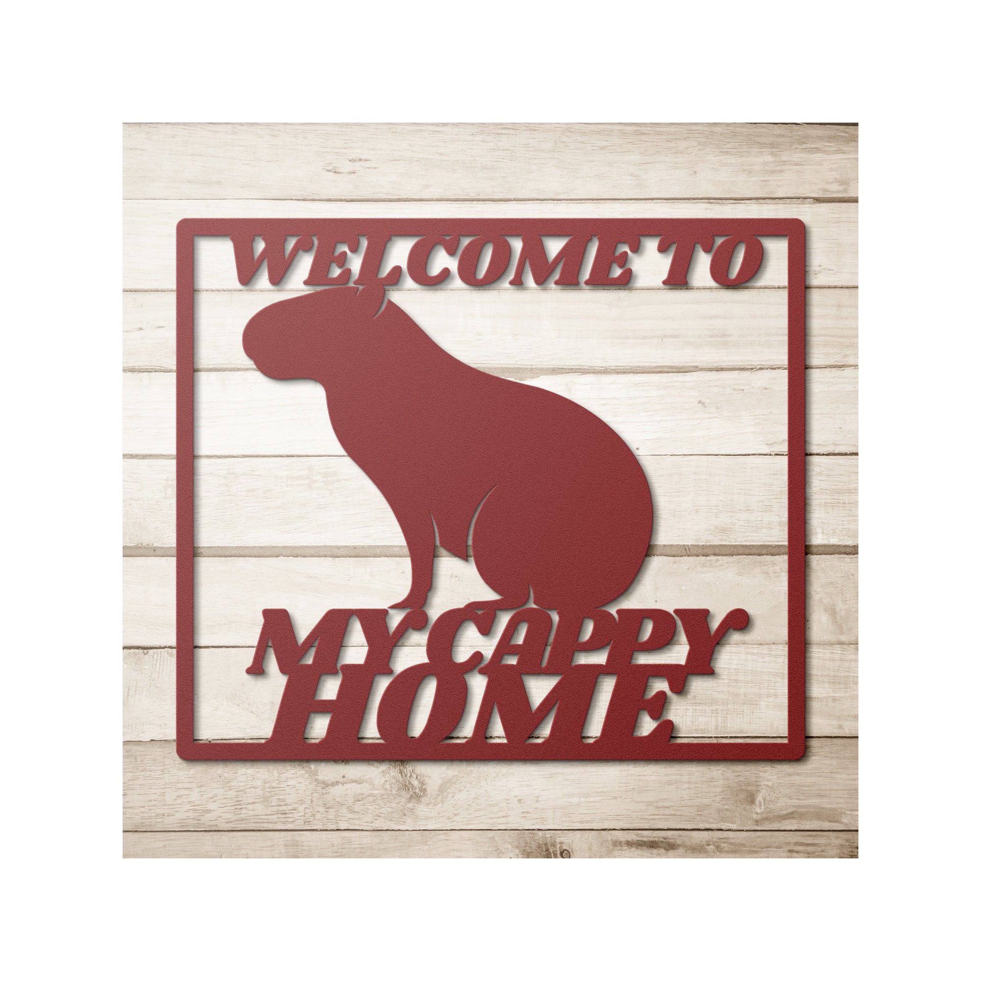 Welcome to My Cappy Home, Capybara, Capy, Metal Wall Art, Cute Cabybara ...