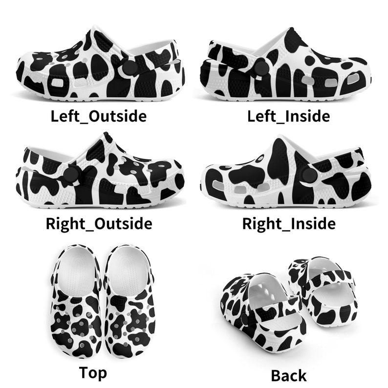 Cow Print Clogs, Kid's All Over Printing Classic Clogs, Pre Order Now ...