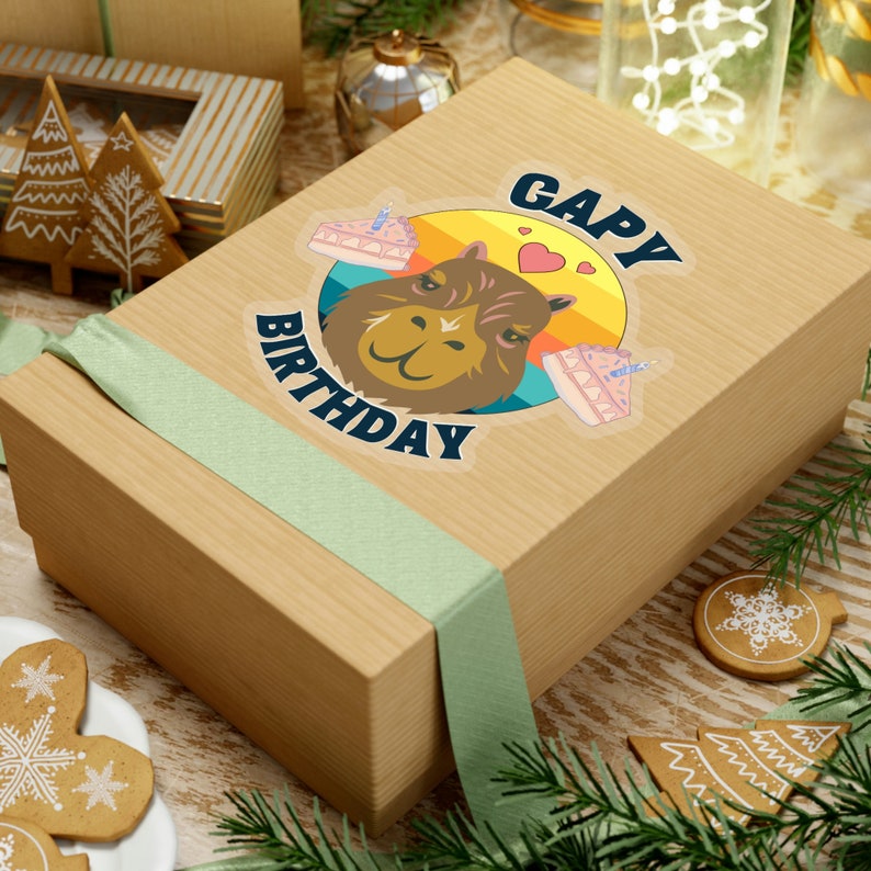 Capy Birthday, Capybara Sticker, Capybara Gift, Cute Capybara, Kiss-cut ...