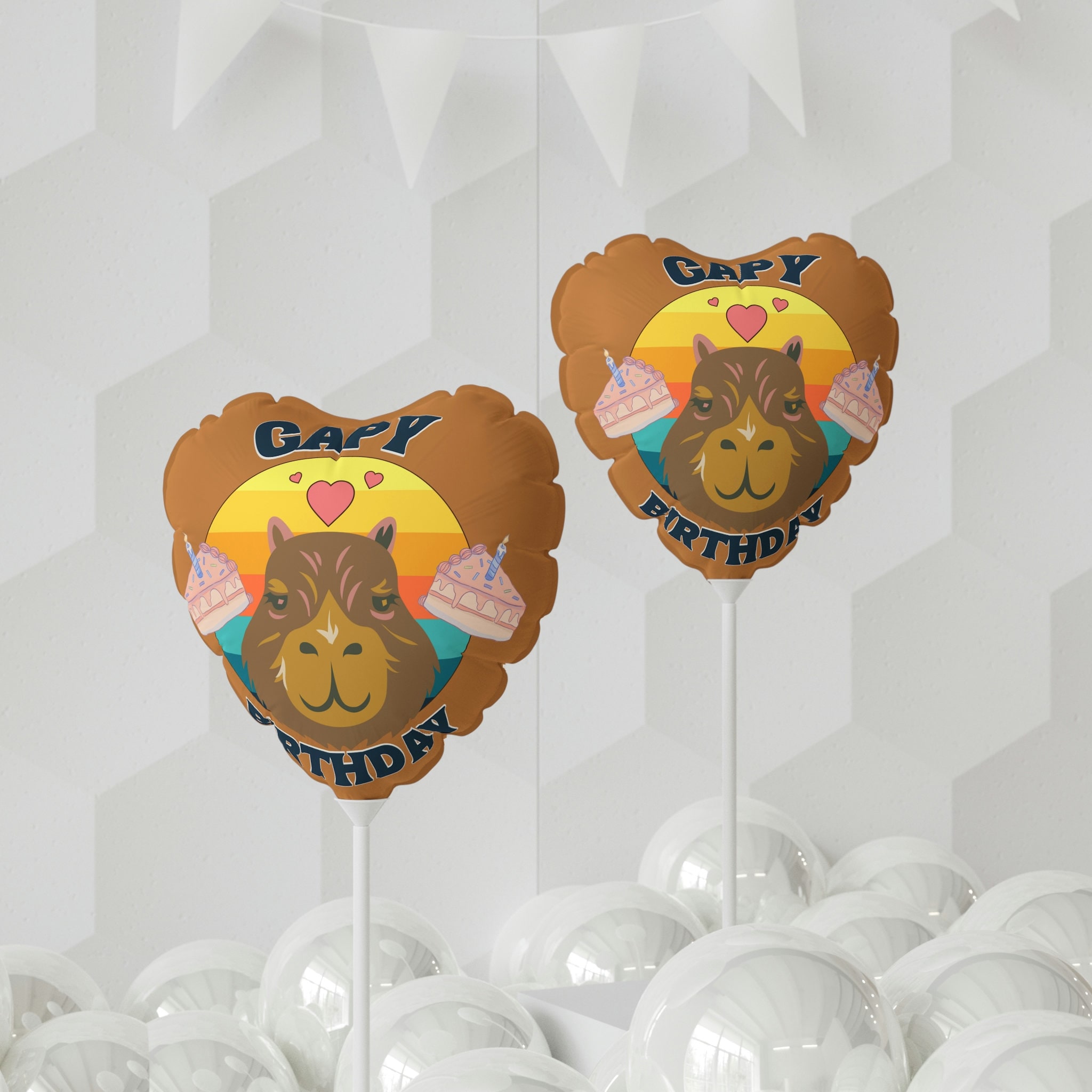 Capy Birthday, Capybara Balloon. Capybara Gift, Capycara, Balloon round ...