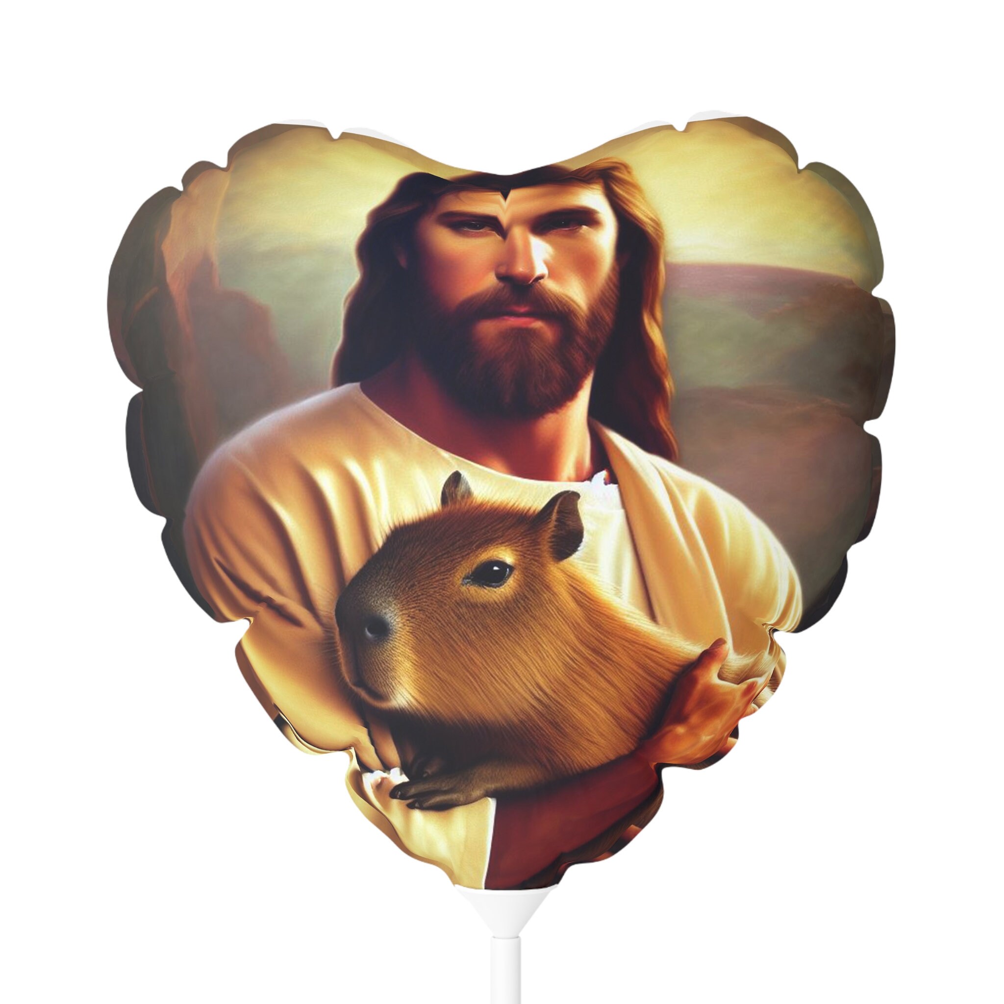 Jesus Holding Capybara Capybara Balloon round and - Etsy