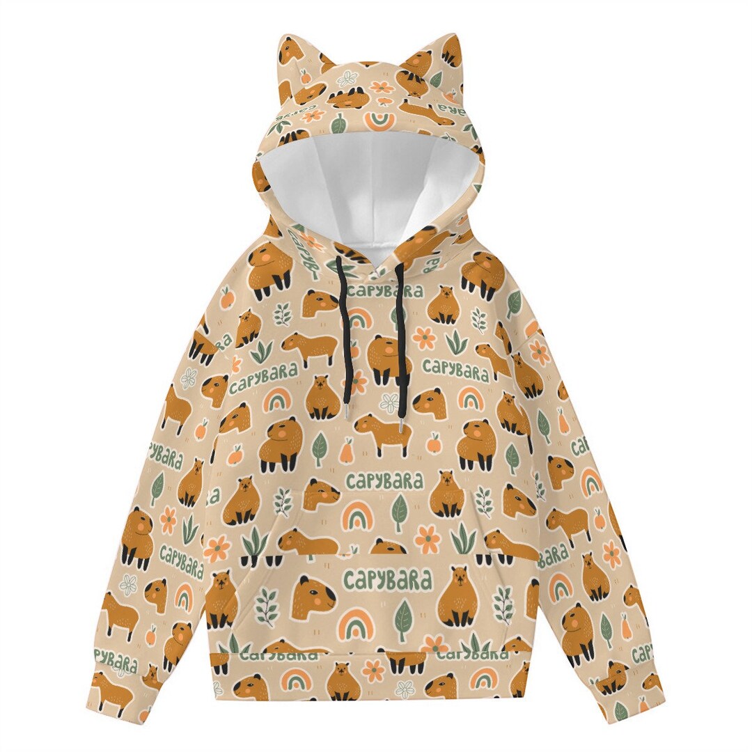 Capybara Hoodie, Cute Capybara Shirt Hoodie Ears Capybara Gift - Etsy