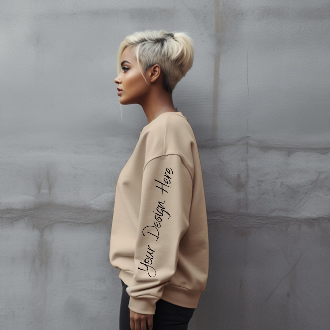 Side View Sweatshirt Mockup Sand Color Sweater Mokcup - Etsy
