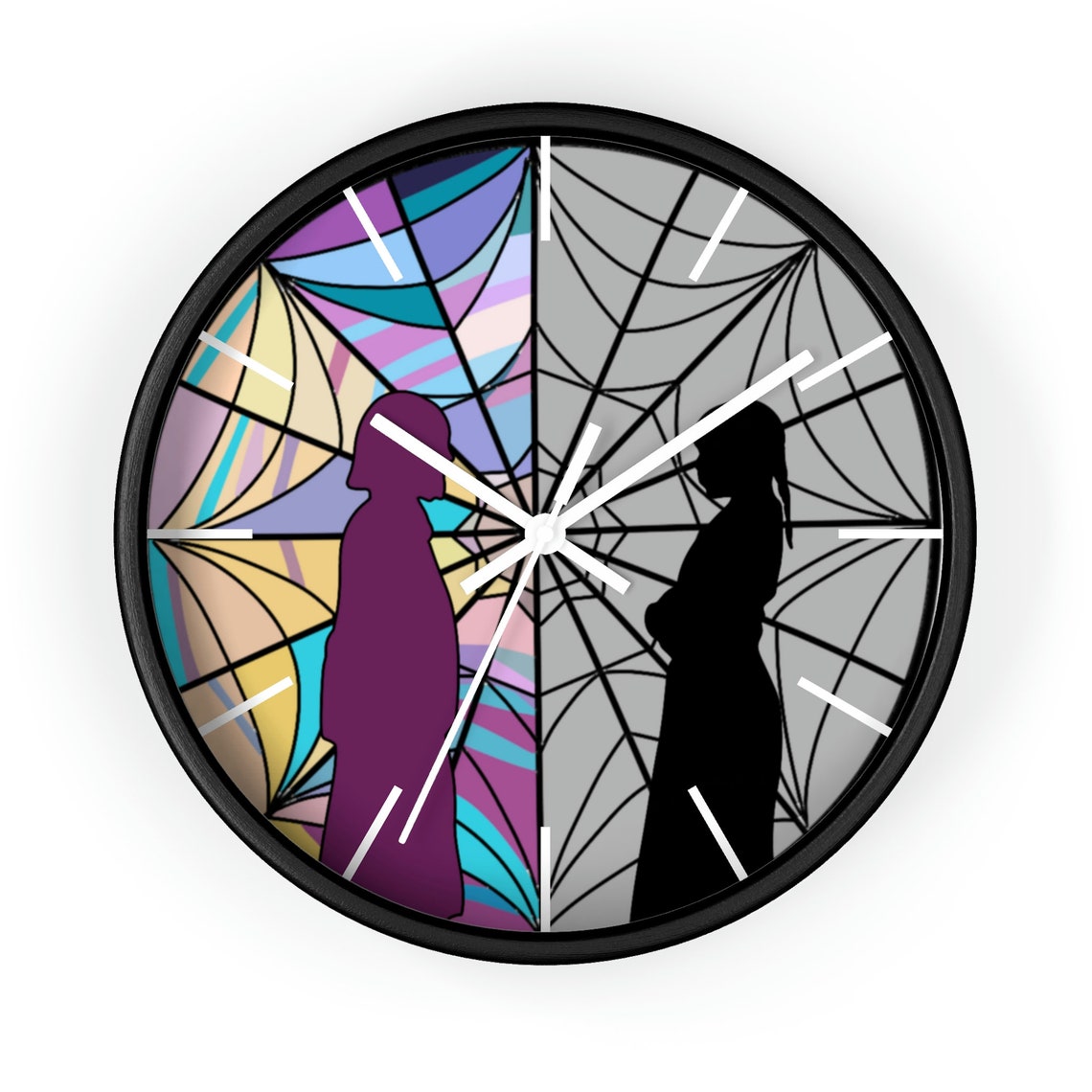 Wednesday Addams, Wednesday Addams Stained Glass, Wall Clock, Wednesday ...