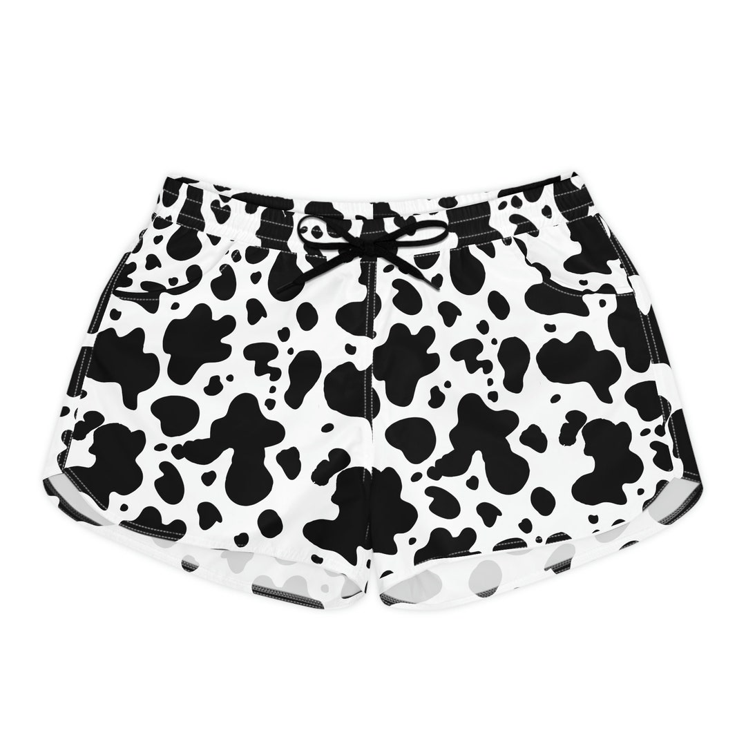 Cow Print Shorts Cow Print Cute Cow Print Womens Casual Etsy