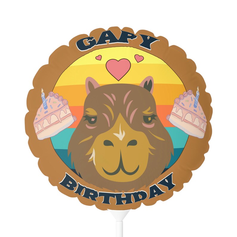 Capy Birthday, Capybara Balloon. Capybara Gift, Capycara, Balloon round ...