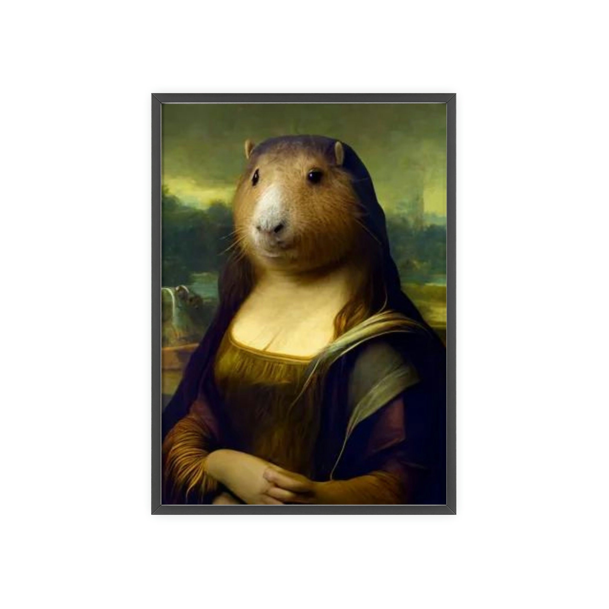 Capybara Art, Capybara Mona Lisa Pose, Capybara, Cute Capybara, Capy ...