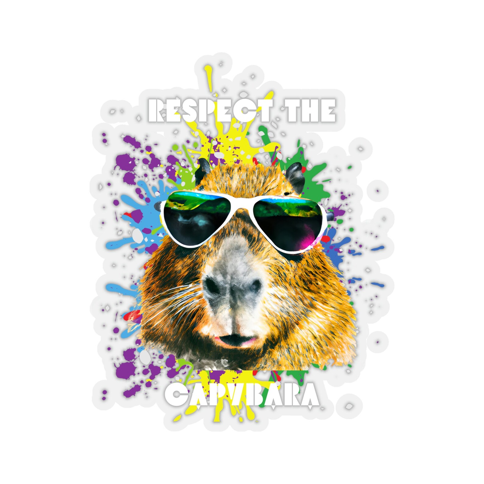 Respect the Capybara, Capybara Sticker, Capybara Gift, Cute Capybara ...