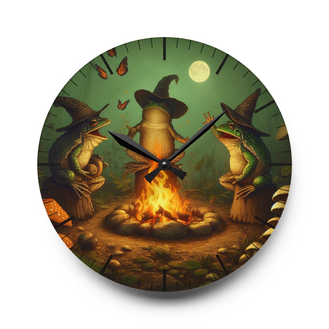 Witchy Frog Art Frog Acrylic Wall Clock - Etsy