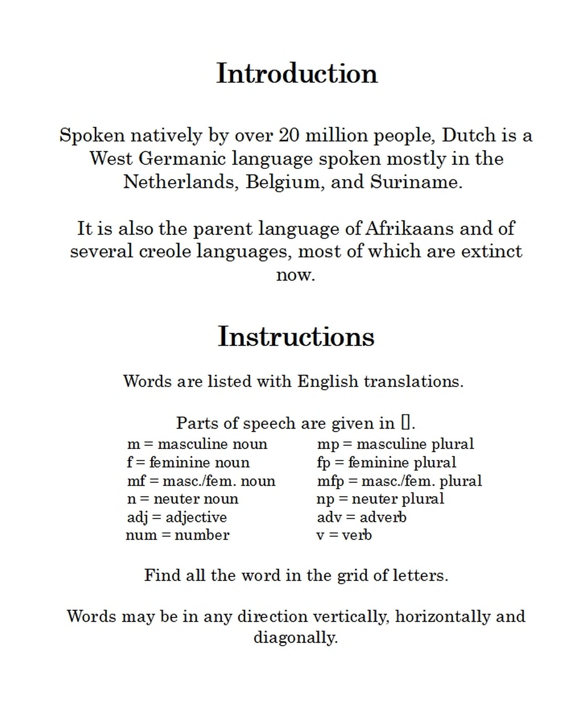Beginner's Dutch Ebook Word Searches - Etsy