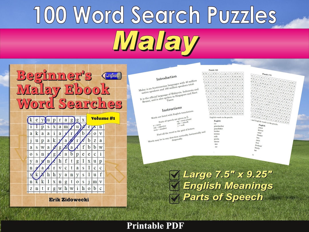 Beginner's Malay Ebook Word Searches - Etsy