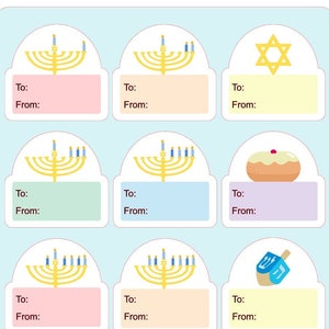 HANUKKAH TAG, CUSTOM Die Cut, Personalized Labels, Glossy Vinyl Finish ...