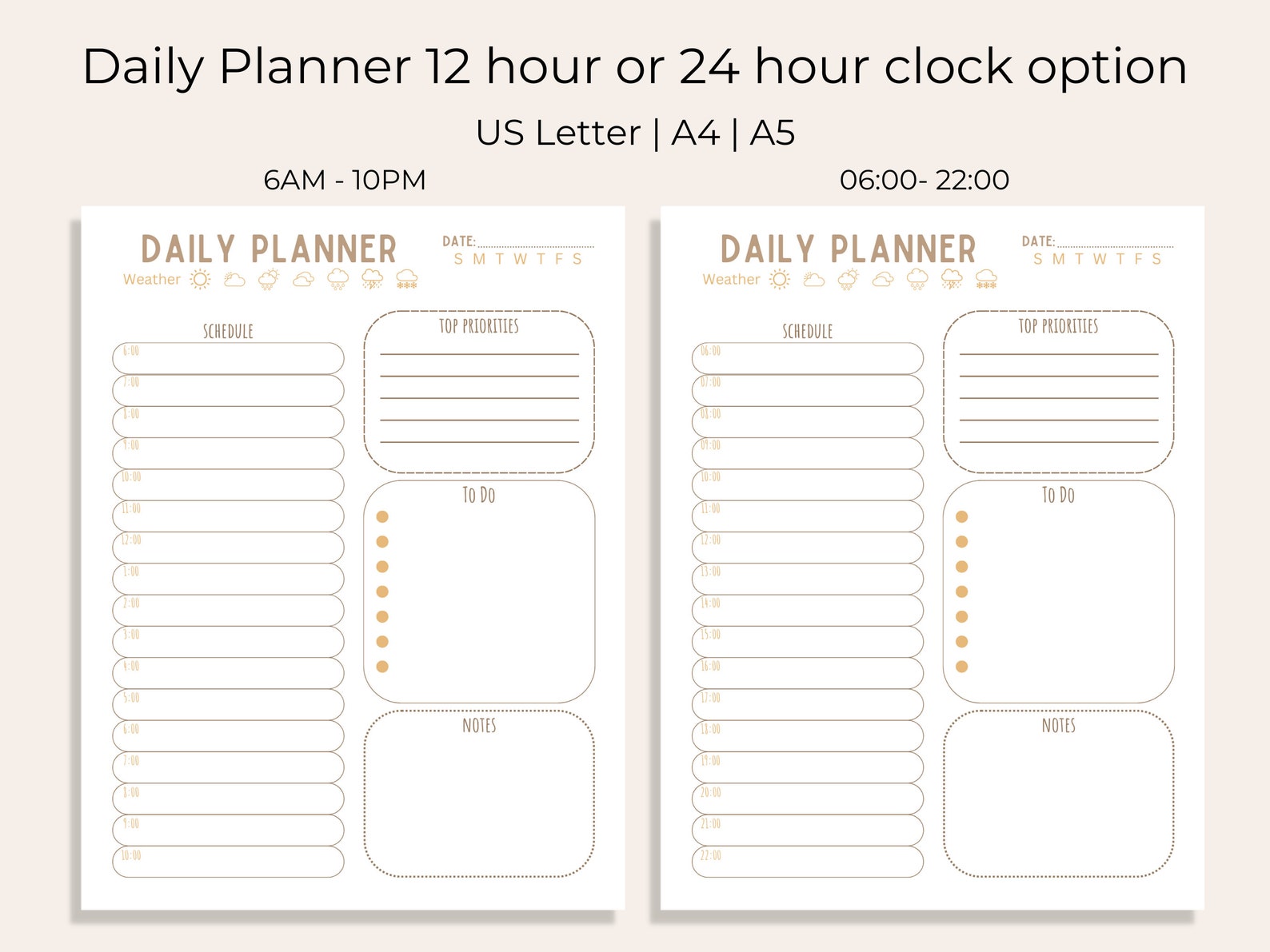 Printable Boho Planner Bundle, Daily Weekly Monthly Planner, to Do List ...