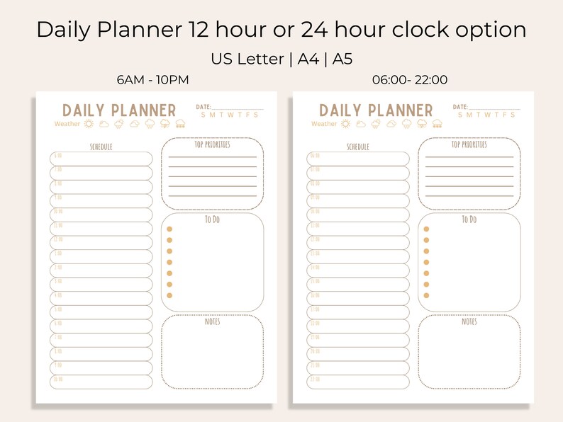 Printable Boho Planner Bundle, Daily Weekly Monthly Planner, to Do List ...