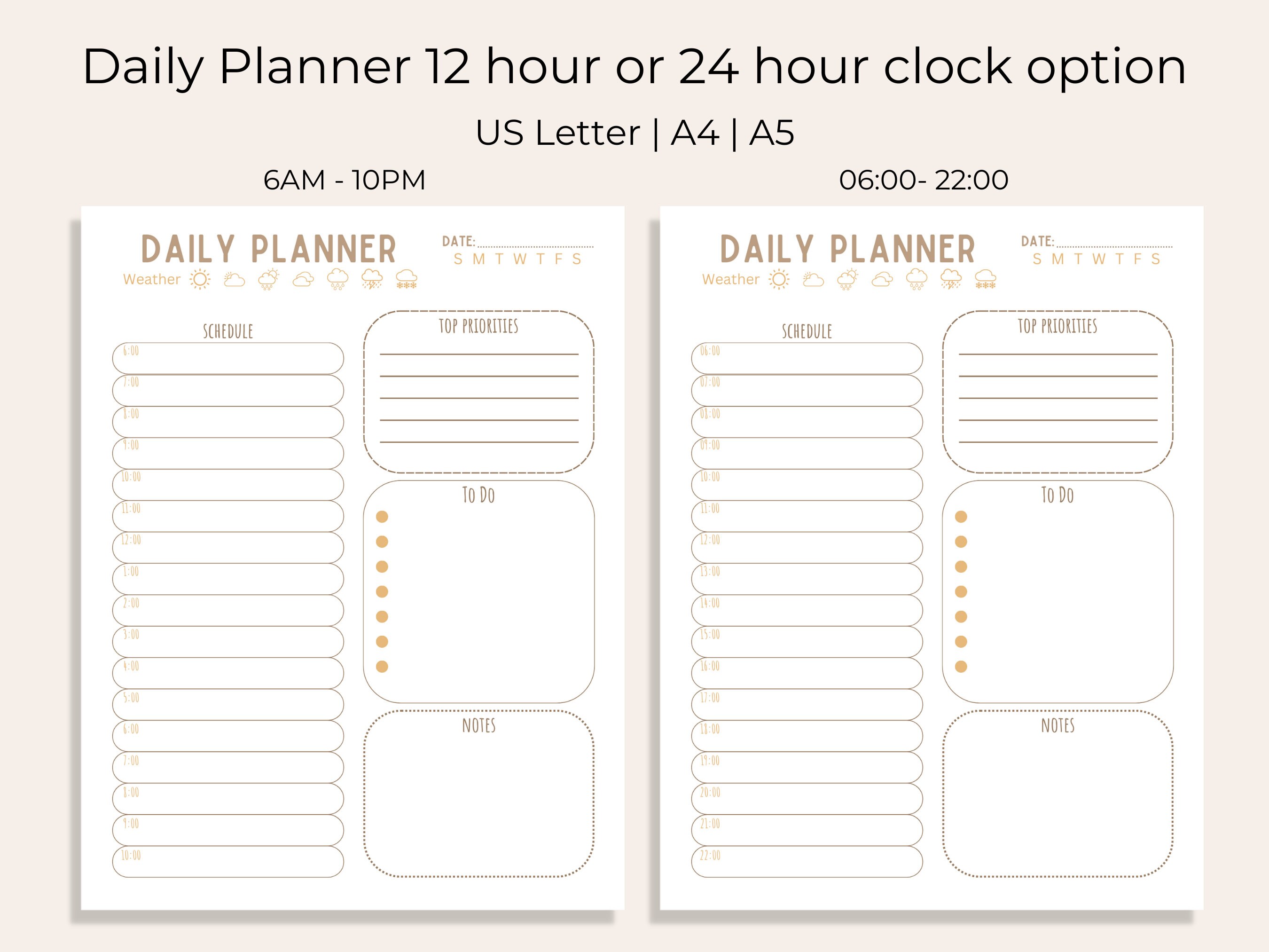 Printable Boho Planner Bundle, Daily Weekly Monthly Planner, to Do List ...