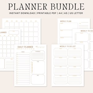 Printable Boho Planner Bundle, Daily Weekly Monthly Planner, to Do List ...